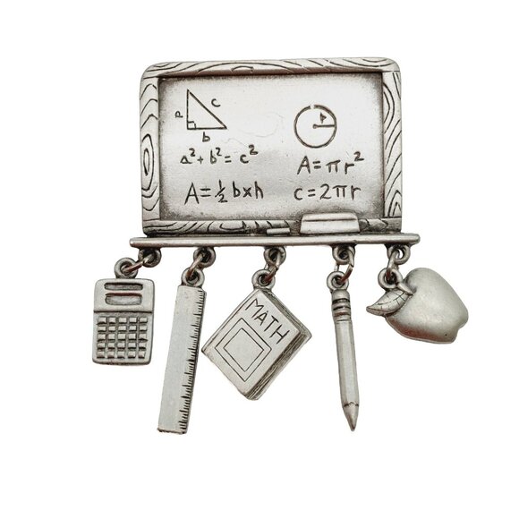 JJ Jonette | Jewelry | Jj Signed Math Teacher Brooch Silver Tone 5 ...